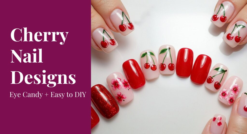 25 Cherry Nail Designs That Are Eye Candy | NailDesigns4U